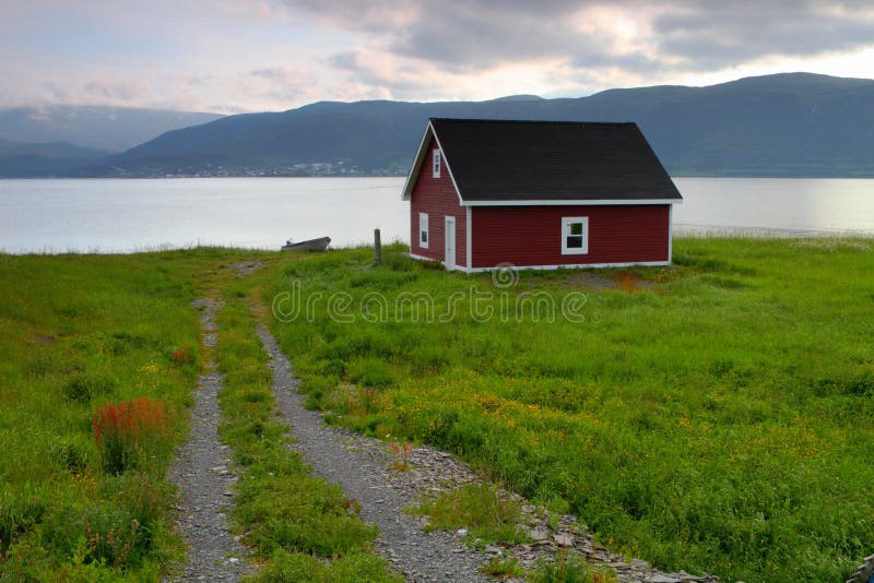 Rustic red cabin stock photo. Image of evening, majestic - 41485462