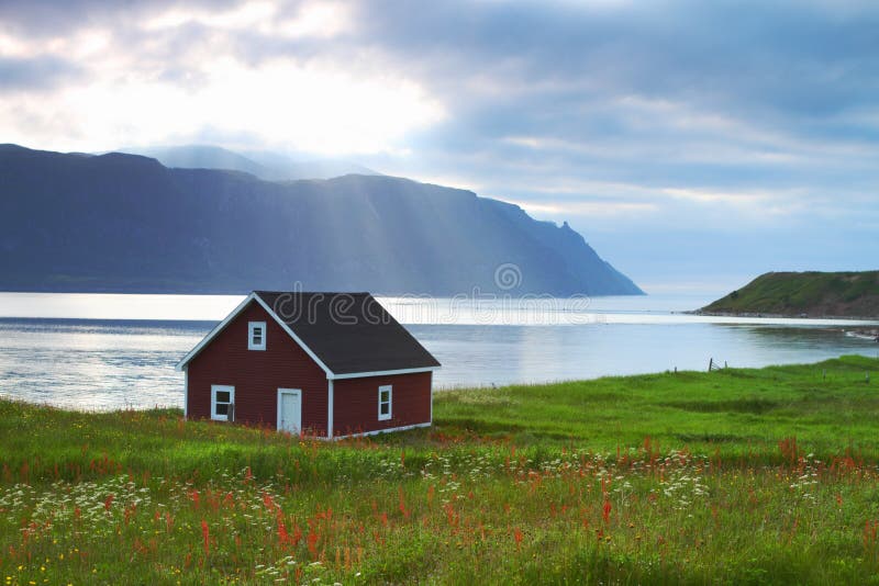 Rustic red cabin stock image. Image of colorful, beautiful - 41485529