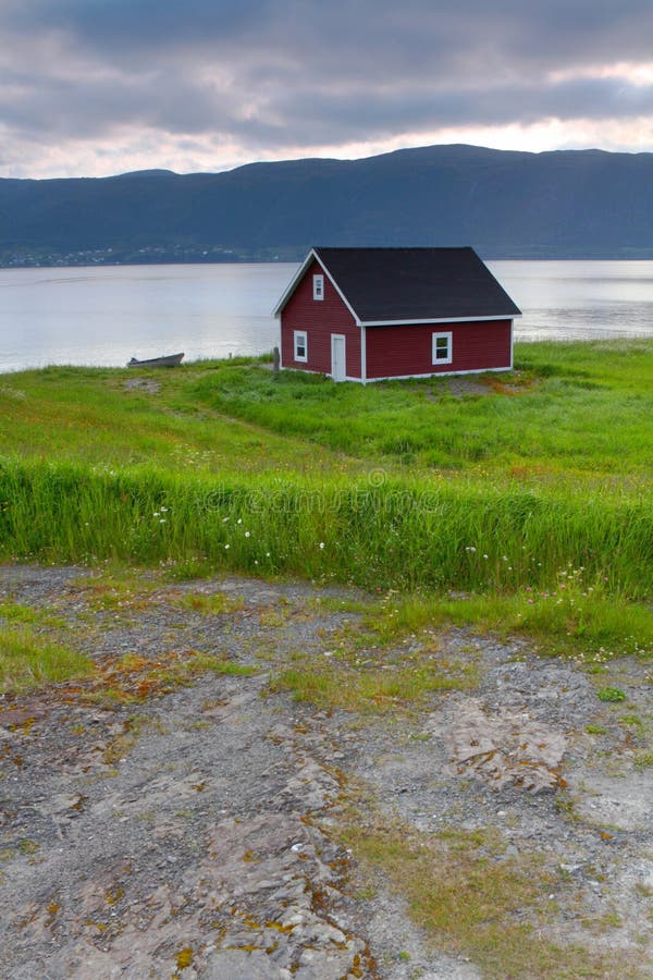 Rustic red cabin stock photo. Image of cloudscape, beach - 41665302
