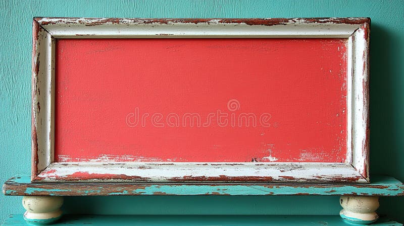 Rustic red framed display stock illustration. Illustration of style ...