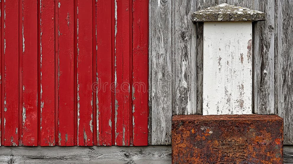 Rustic Red and Grey Barn Wall Texture, Weathered Wood, Rusty Base ...