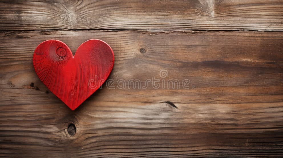 Rustic Red Heart on Weathered Wood Stock Photo - Image of style, love ...