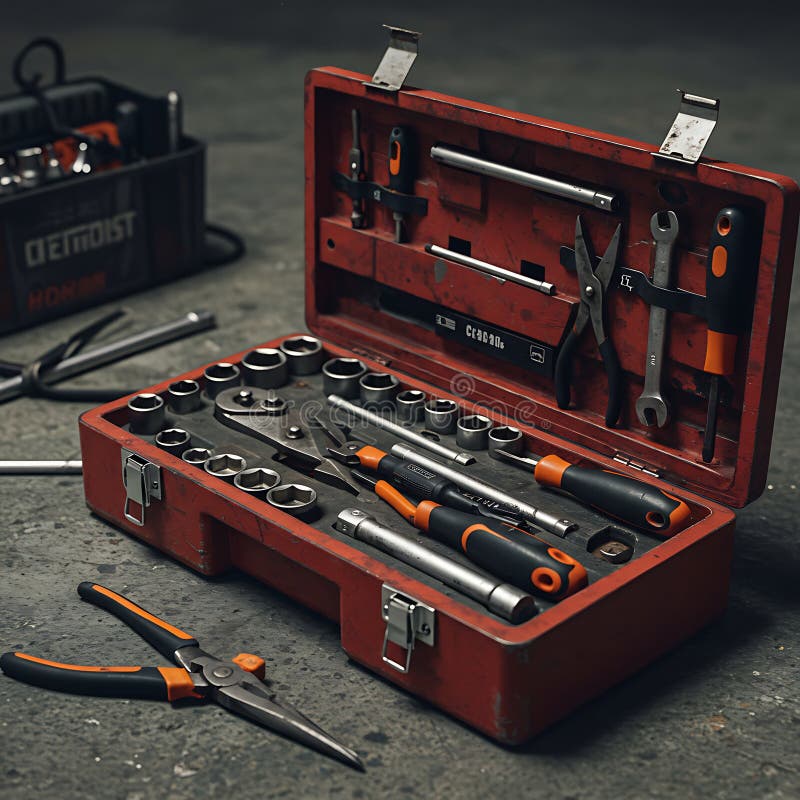 Rustic Red Toolbox Collection Industrial Tools Stock Photos - Free & Royalty-Free Stock Photos ...