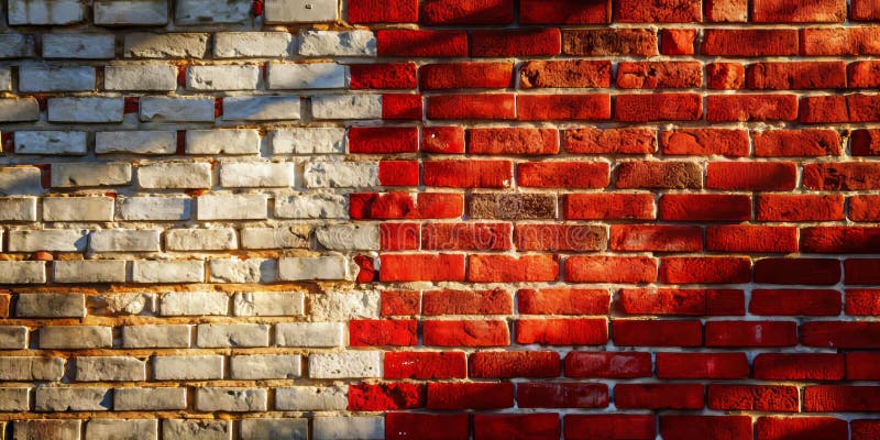 Rustic Red and White Brick Wall Silhouette a Textural Background for ...