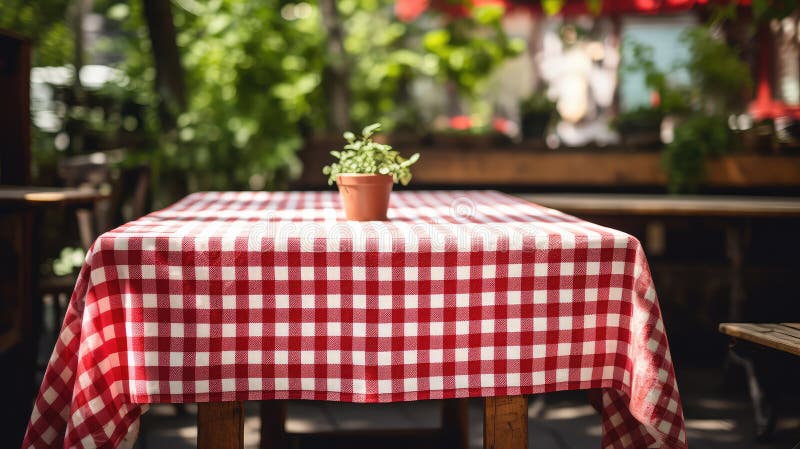 Rustic Red and White Checkered Table Cloth Stock Illustration ...