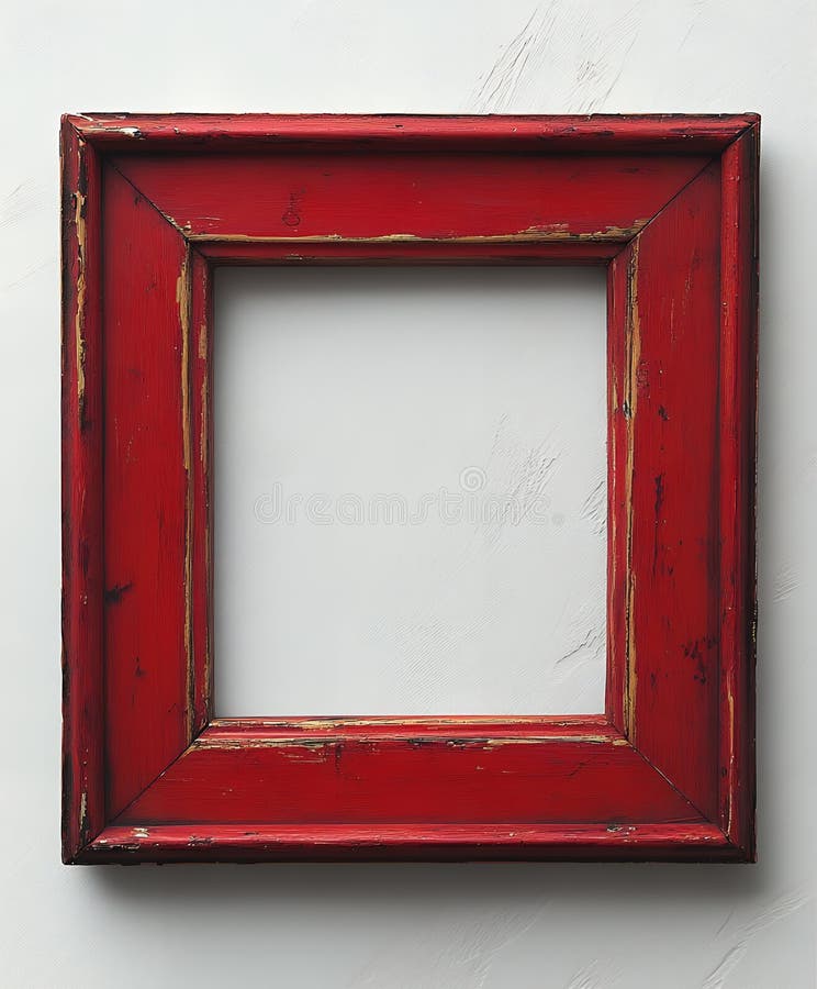 Rustic Red Wooden Picture Frame Vintage Style Distressed Paint Blank ...