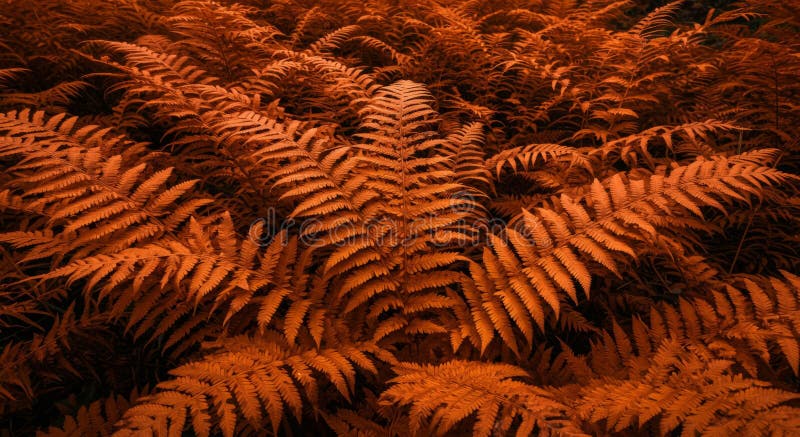 Rustic Reddish Brown Fern Leaves Texture Background Stock Illustration ...