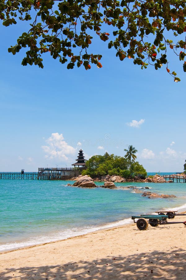 Rustic Resort in a Tropical Island Facing the Sea Stock Image - Image ...