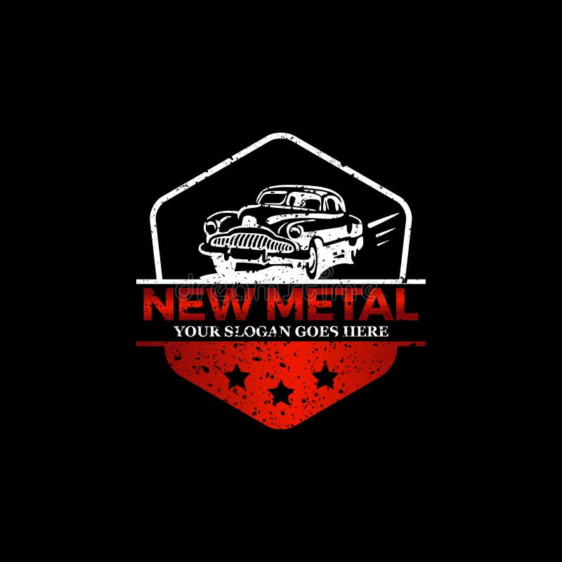Rustic Restoration Car Logo Image, Old Car Repair Logo Shield Stock ...