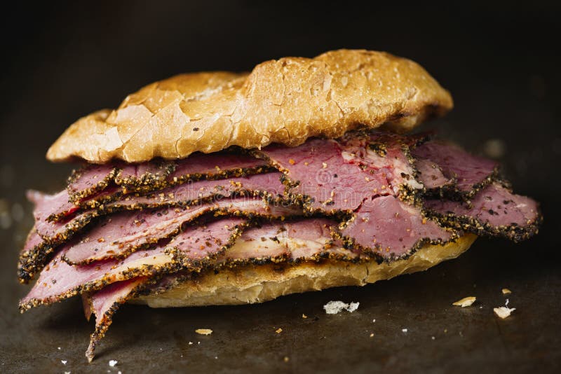 Rustic roast beef sandwich stock image. Image of food - 165132353