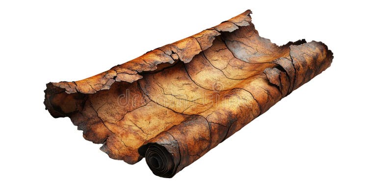 Rustic Roll of Antique Paper Isolated on Transparent Background Stock ...