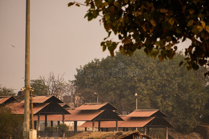 Rustic Rooftops Under Evening Sky Stock Photos - Free & Royalty-Free ...