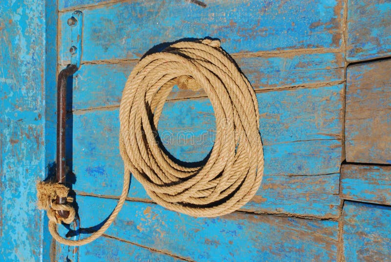 Rustic Rope on Boat Bow stock image. Image of paint, knot - 5796809