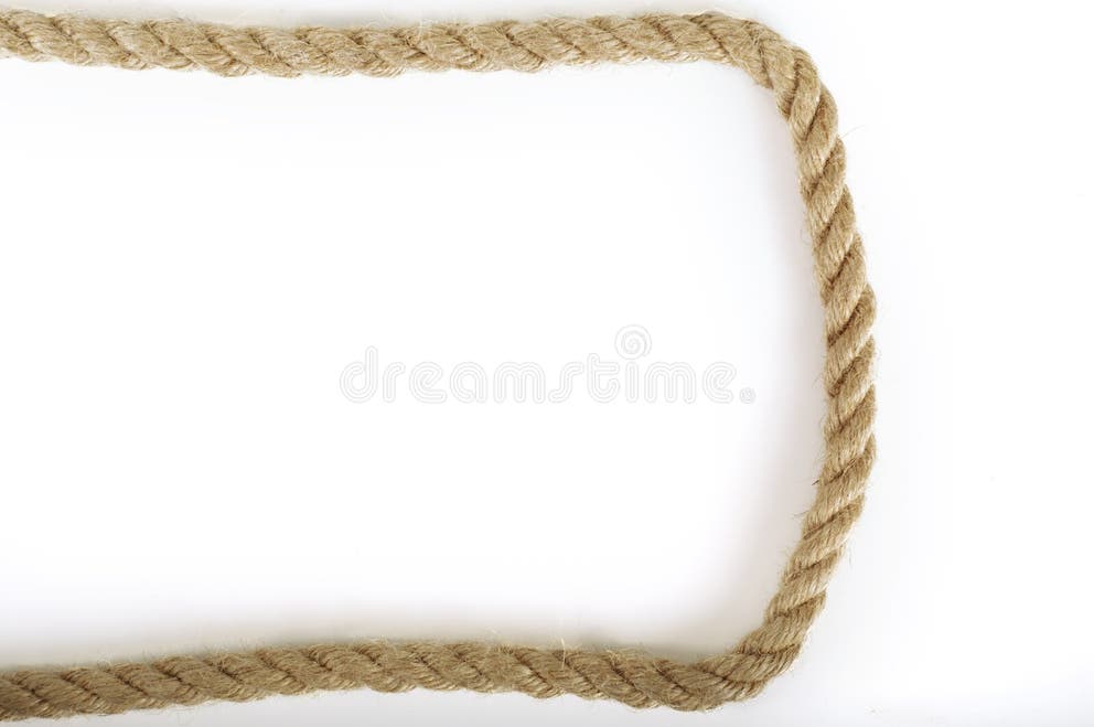Rustic Rope Frame on White Background, Space for Text Stock Image ...