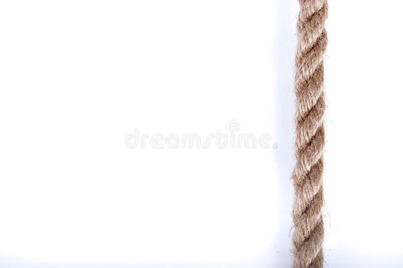 Rustic Rope on White Background, Space for Text Stock Image - Image of ...