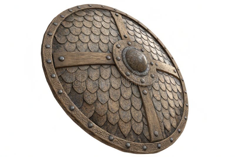 Rustic Round Metal Shield Covered by Scales â€ Medieval Weapon Concept ...