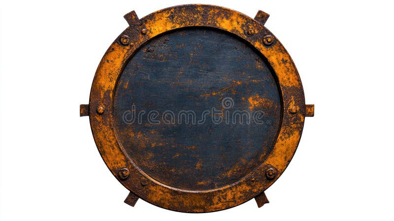 Rustic Round Ship Porthole Window on White Background with Clipping ...