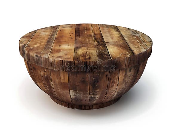 Rustic Round Wooden Coffee Table Cut Out at High Resolution Stock ...
