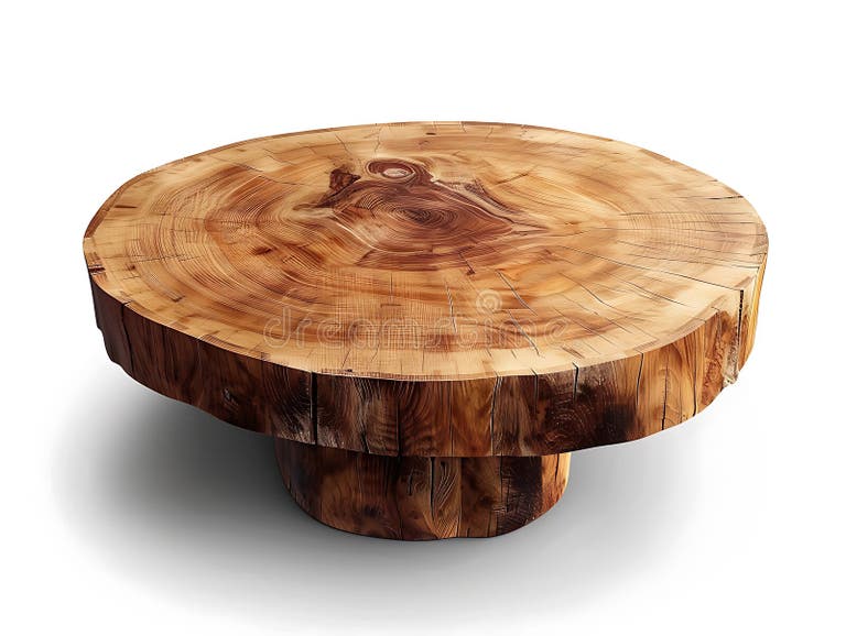 Rustic Round Wooden Coffee Table Cut Out at High Resolution Stock ...