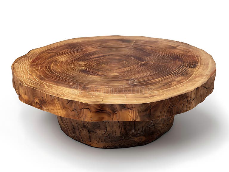 Rustic Round Wooden Coffee Table Cut Out at High Resolution Stock ...
