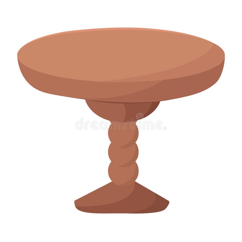 Rustic Round Wooden Table. Vector Stock Vector - Illustration of ...