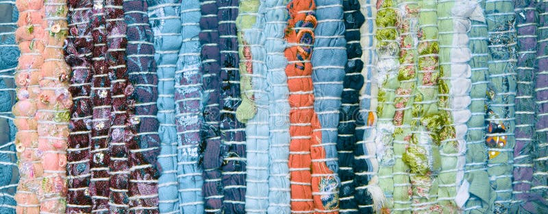 Rustic Rug Made of Fabric Flap. Abstract Color Horizontal Background ...