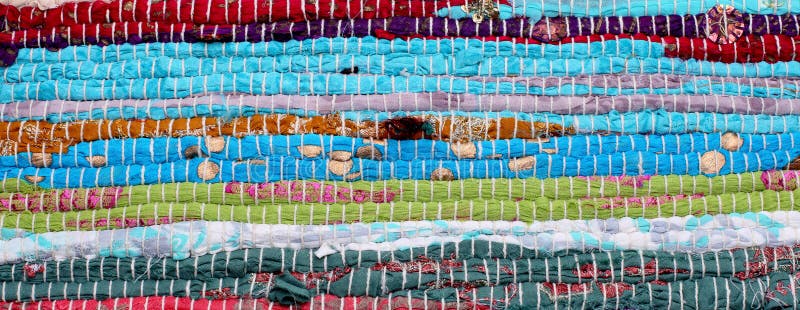 Rustic Rug Made of Fabric Flap. Abstract Color Horizontal Background ...