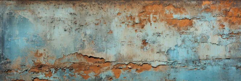 Rustic Rusty Iron with Peeling Old Blue Paint, Digital Ai Stock ...