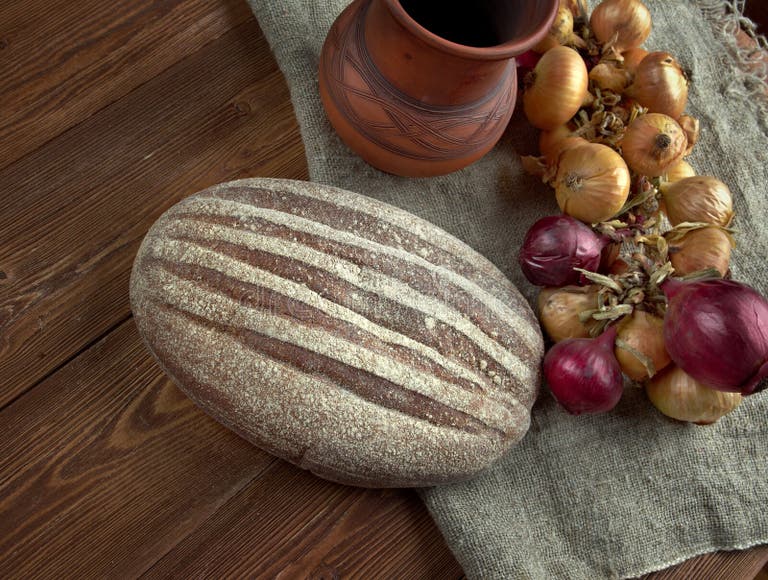 Rustic rye bread stock image. Image of burlap, healthy - 49945033