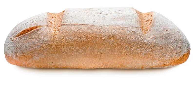 Crispy Rustic Homemade Bread. Top View of Whole Rye Bread. Isolated on ...