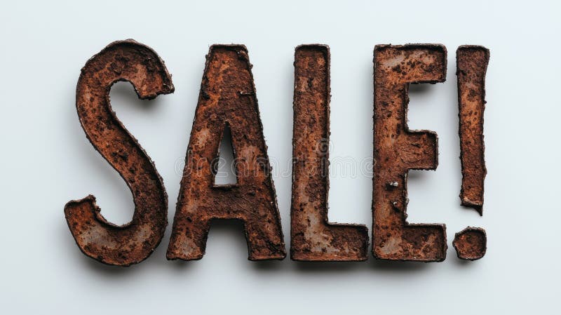 Rustic Sale Sign Made from Burnt Bread Stock Illustration ...