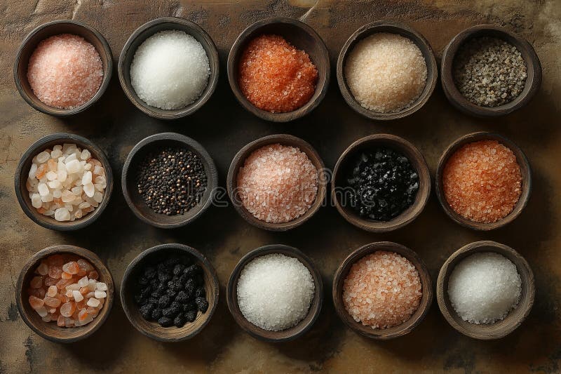 Rustic Salt Assortment stock illustration. Illustration of inviting ...
