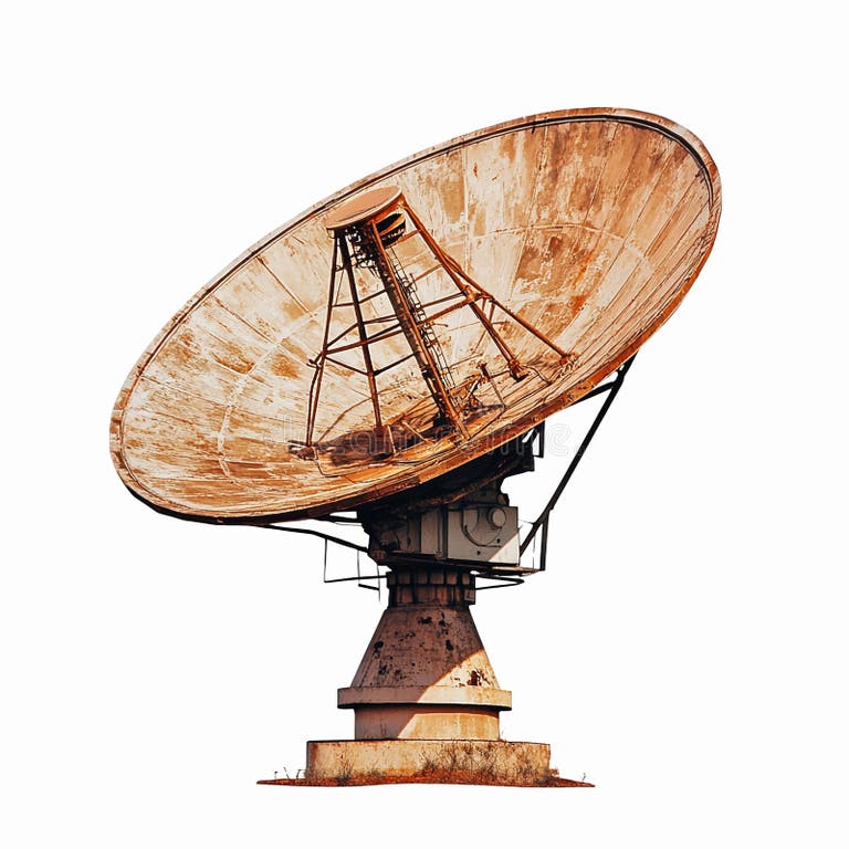 Rustic Satellite Dish with Large Parabolic Reflector and Support ...