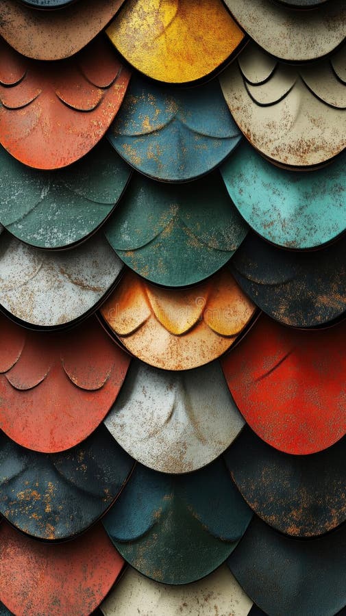 Rustic Scaled Metal Wall Art, a Textured and Colorful Abstract ...