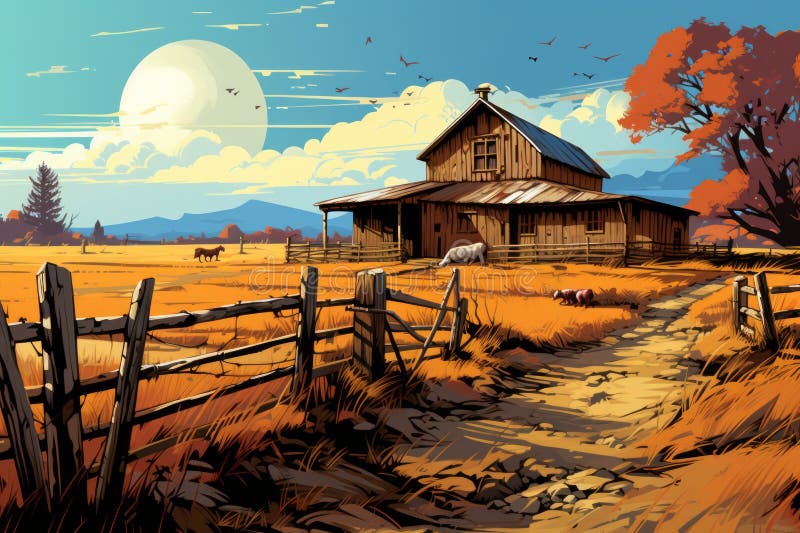 Rustic Scenes - Generative AI Stock Illustration - Illustration of ...