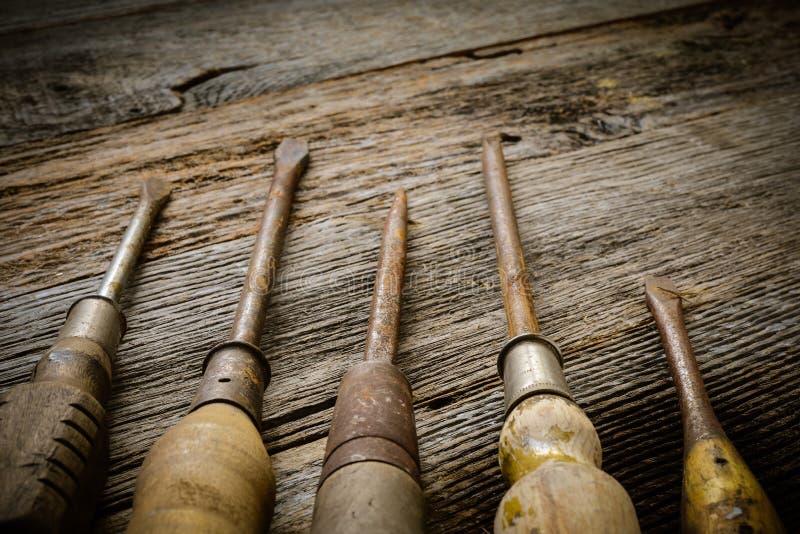 Rustic Screwdrivers stock image. Image of steel, handle - 48340351
