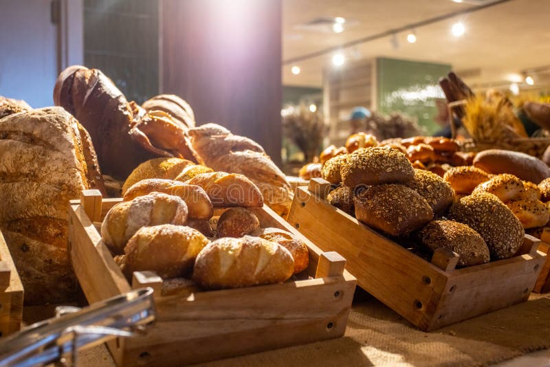 Rustic Set with Bread Buffet for Decoration Design. Rustic Wood Table ...