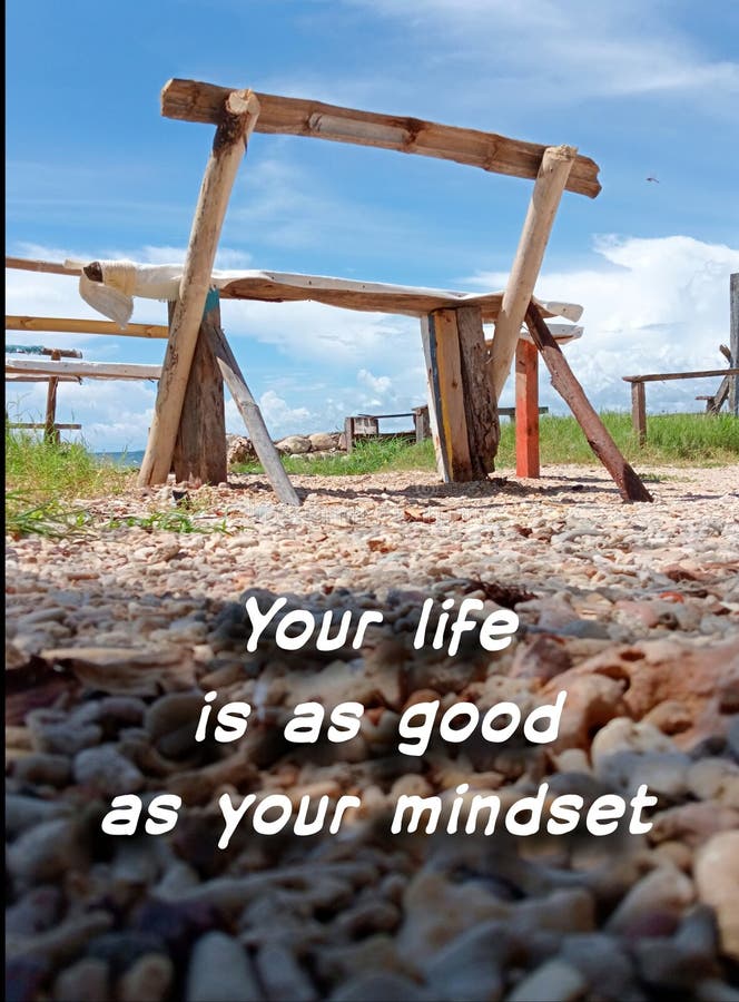 Rustic Setting with Inspirational Quote in Outdoor Environment Stock ...