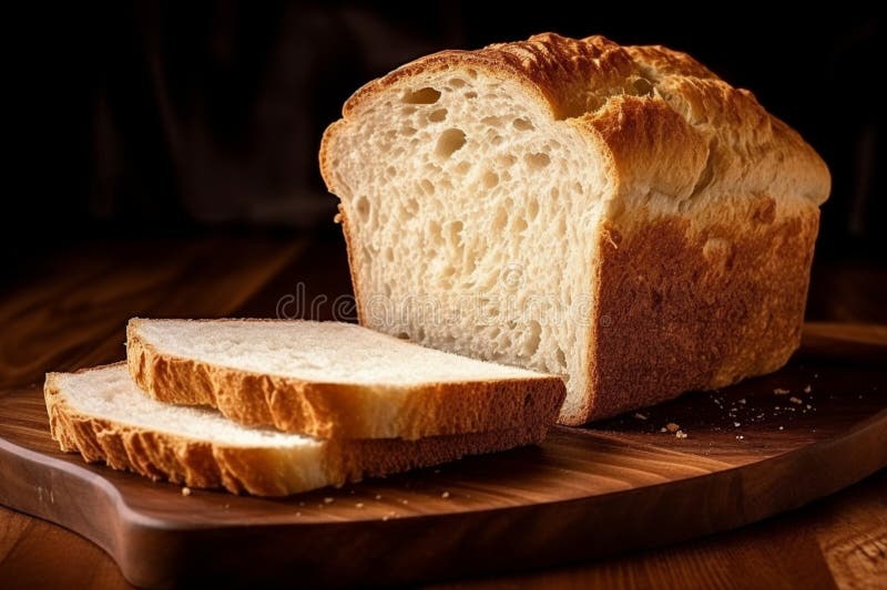 Rustic Setting, Pieces of White Bread Loaf for Toast on a Wooden Table ...