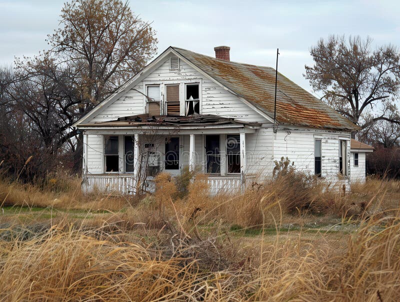 Rustic Shack - Detailed Abandoned Architecture Illustration Stock Image ...