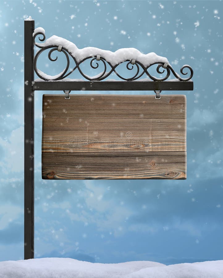 Rustic Shield Wrought Blacksmith Snow Weathered Vintage Stock Image ...