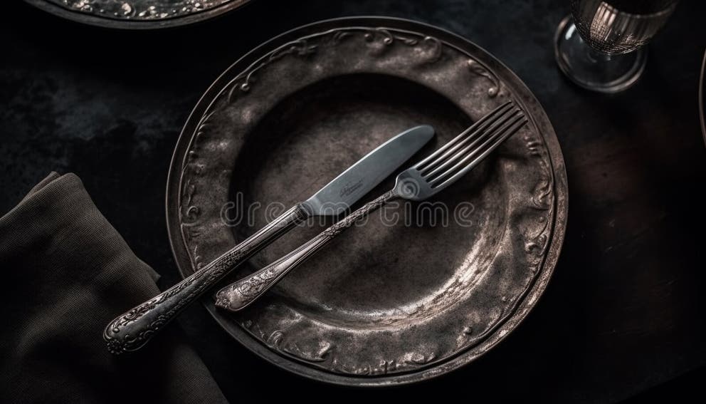 Rustic Silverware Set on Wooden Table, Elegant Dining Arrangement ...