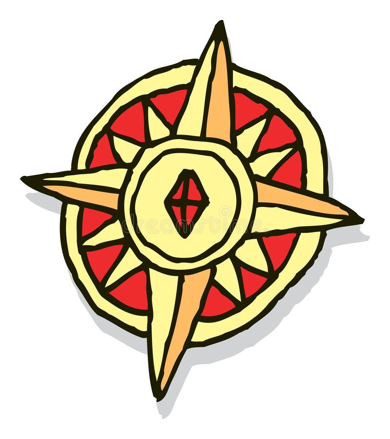 Rustic Sketchy Compass Rose Stock Illustration - Illustration of ...