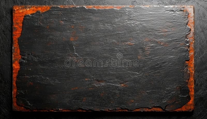 Rustic Slate Background with Orange Border Stock Illustration ...
