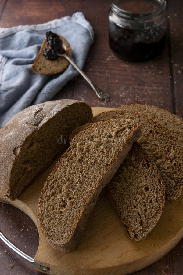 Rustic Snack - Wholemeal Bread and Home Made Jam Stock Image - Image of ...