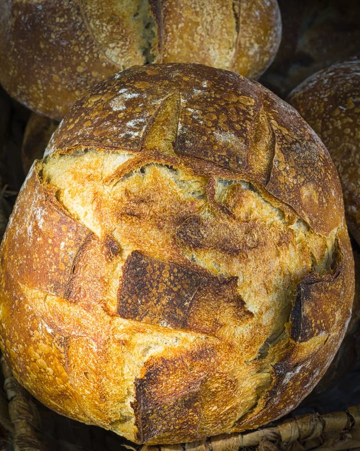 Rustic Sourdough Bread Slices with Red Wine Stock Image - Image of ...