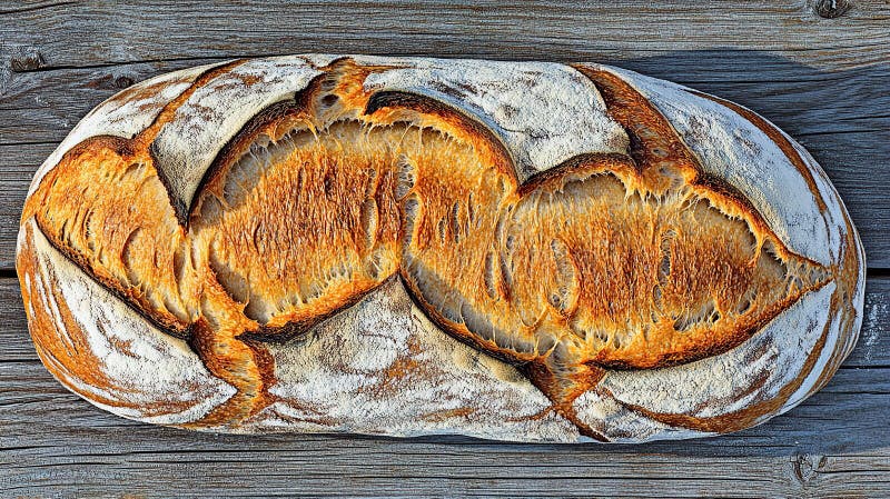 Rustic Sourdough Bread, Outdoor Wood, Sunlit, Baking Stock Image ...