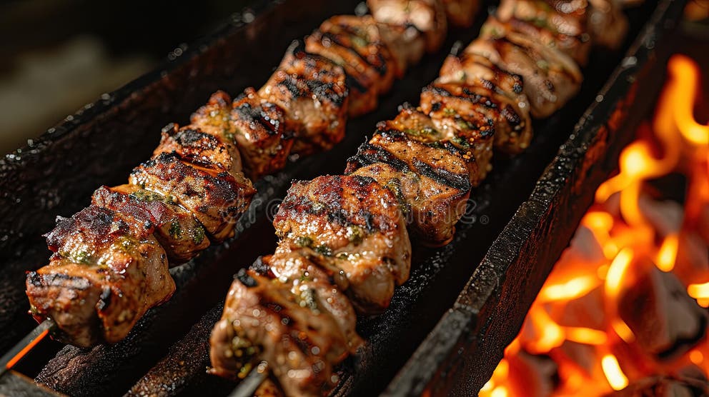 Rustic Souvla Delight stock image. Image of kebab, juicy - 303081551