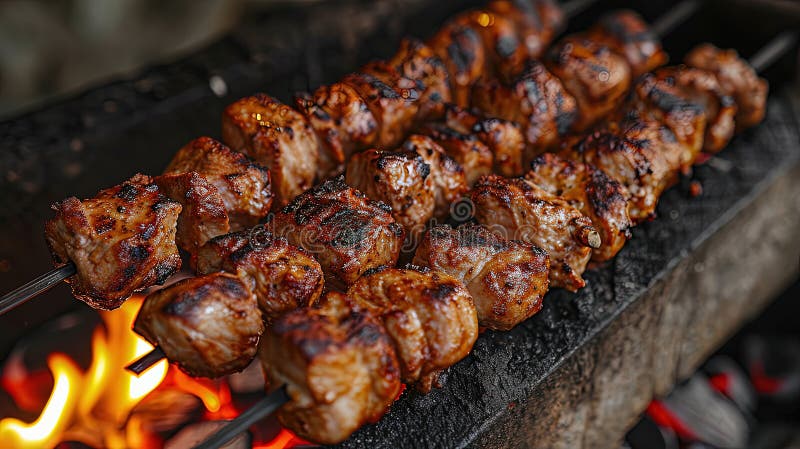 Rustic Souvla Delight stock illustration. Illustration of cypriot ...