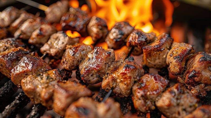 Rustic Souvla Delight stock photo. Image of kebab, steak - 303081898
